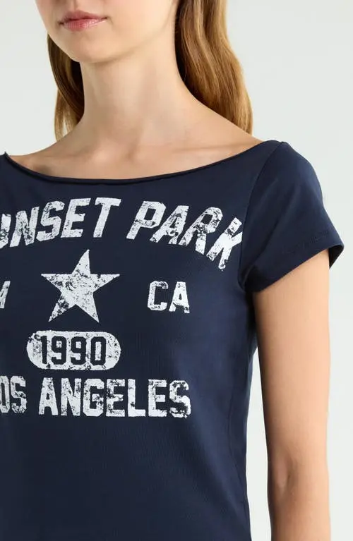 PACSUN Sunset Park Off-the-shoulder T-shirt