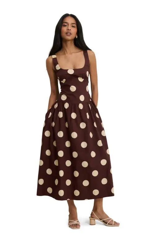 NOBODY'S CHILD Soraya Dot Sleeveless Maxi Dress