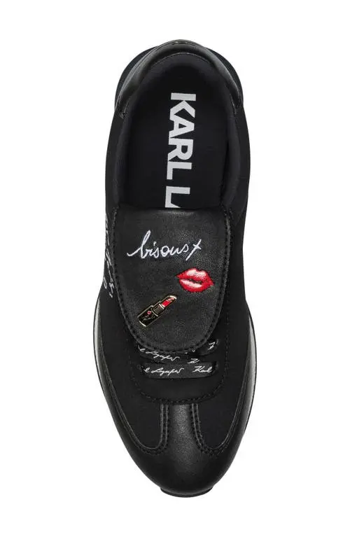 Karl Lagerfeld Paris Midwood Embroidered Lace-up Sneaker