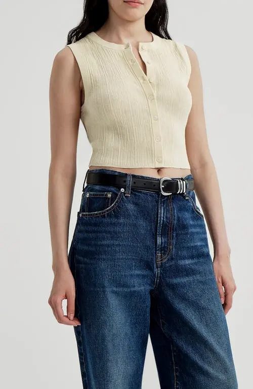 A.L.C. Lottie Cotton Blend Crop Top - Butter