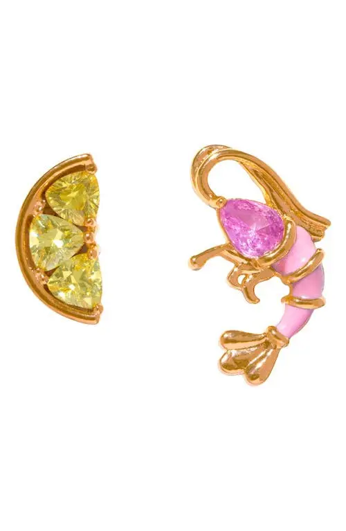 GIRLS CREW Shrimp Cocktail Stud Earrings - Gold
