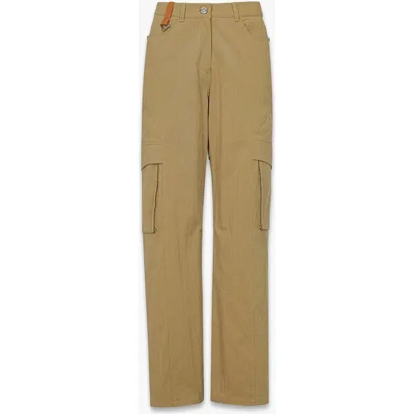 Mcm Cargo Pants With Logo Hardware - Beige