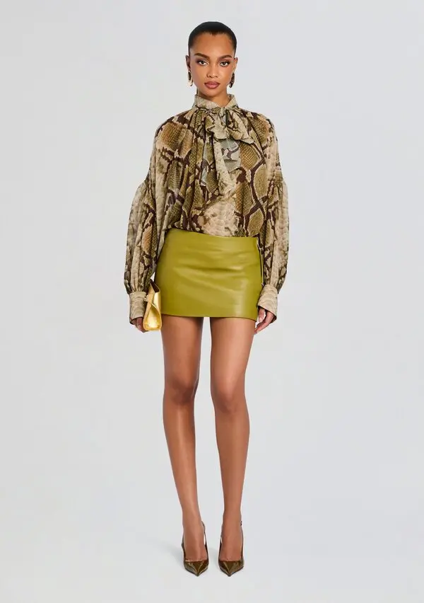 Retrofete Valerie Leather Skirt