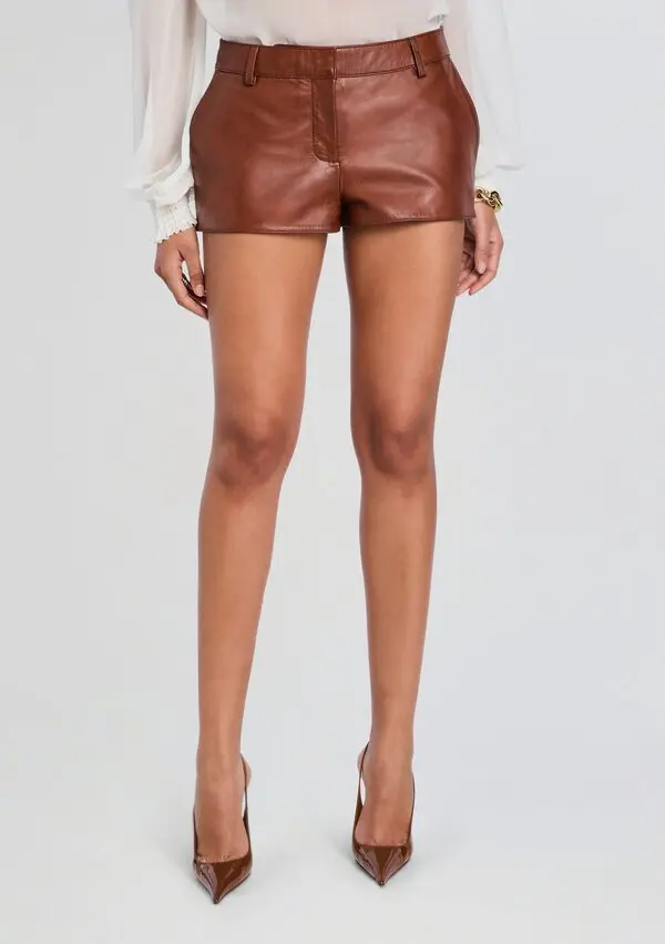 Retrofete Valesia Leather Short - Cigar
