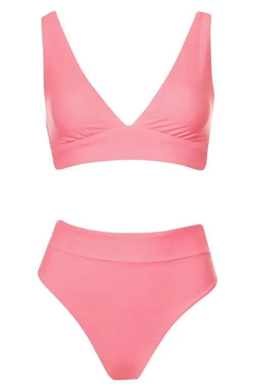 MAAJI Suzy Q Reversible High-waisted Bikini Bottoms - Pink