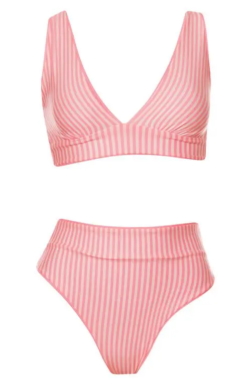 MAAJI Suzy Q Reversible High-waisted Bikini Bottoms - Pink