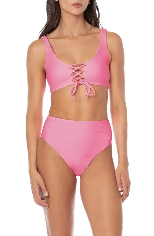 MAAJI Suzy Q Reversible High-waisted Bikini Bottoms - Pink