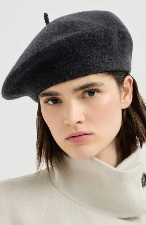 Brunello Cucinelli Wool Beret - Lignite