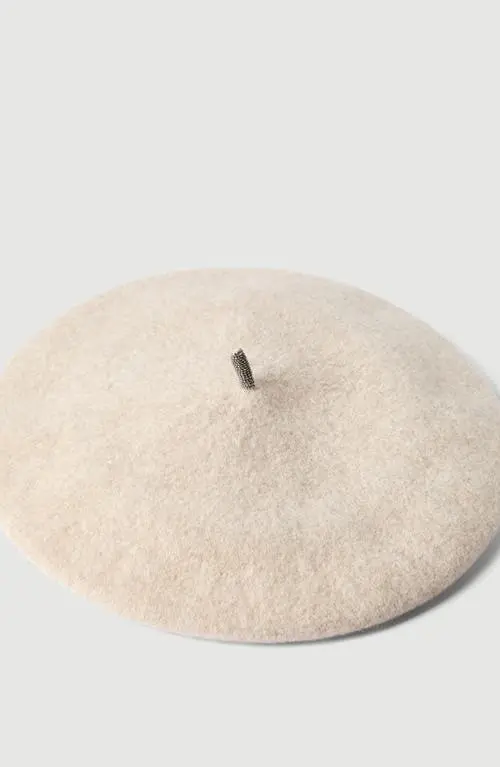 Brunello Cucinelli Wool Beret - Pearl