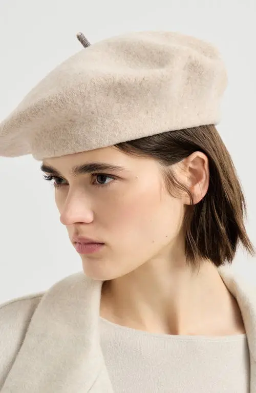 Brunello Cucinelli Wool Beret - Pearl