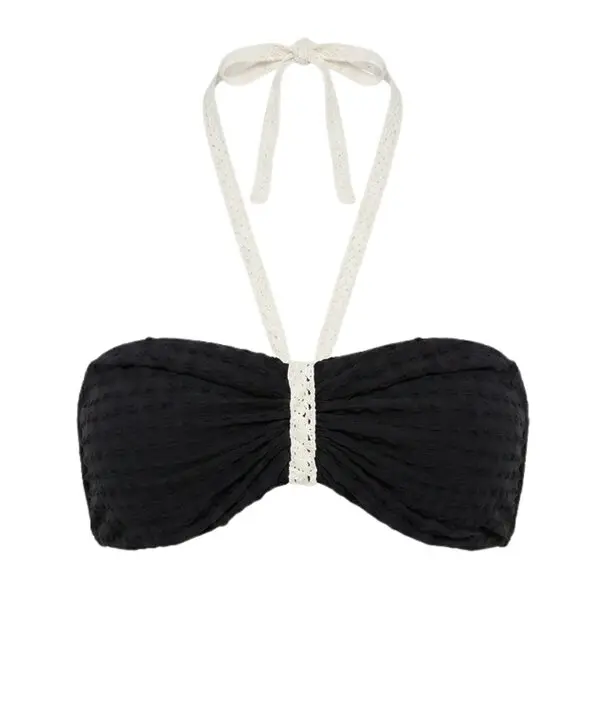 Sea Lenora Colorblock Bikini Top - Black