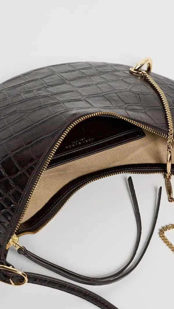 Tory Burch Pierced Croc-embossed Crossbody Bag