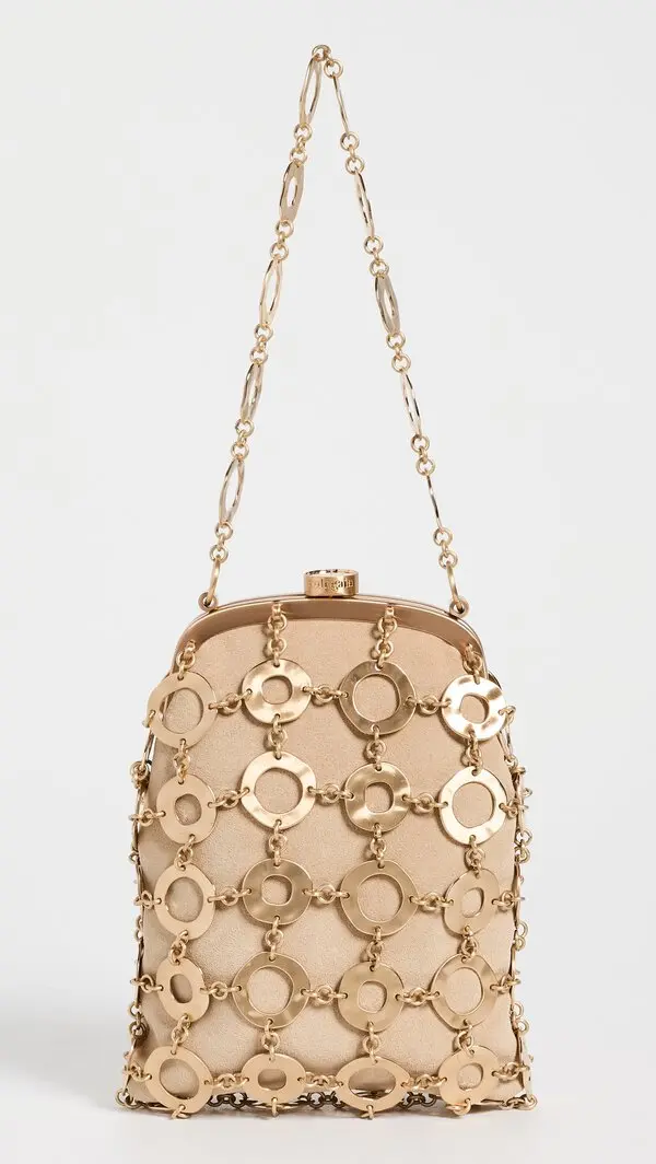 Cult Gaia Brielle Wristlet With Gold-tone Chainmail Overlay