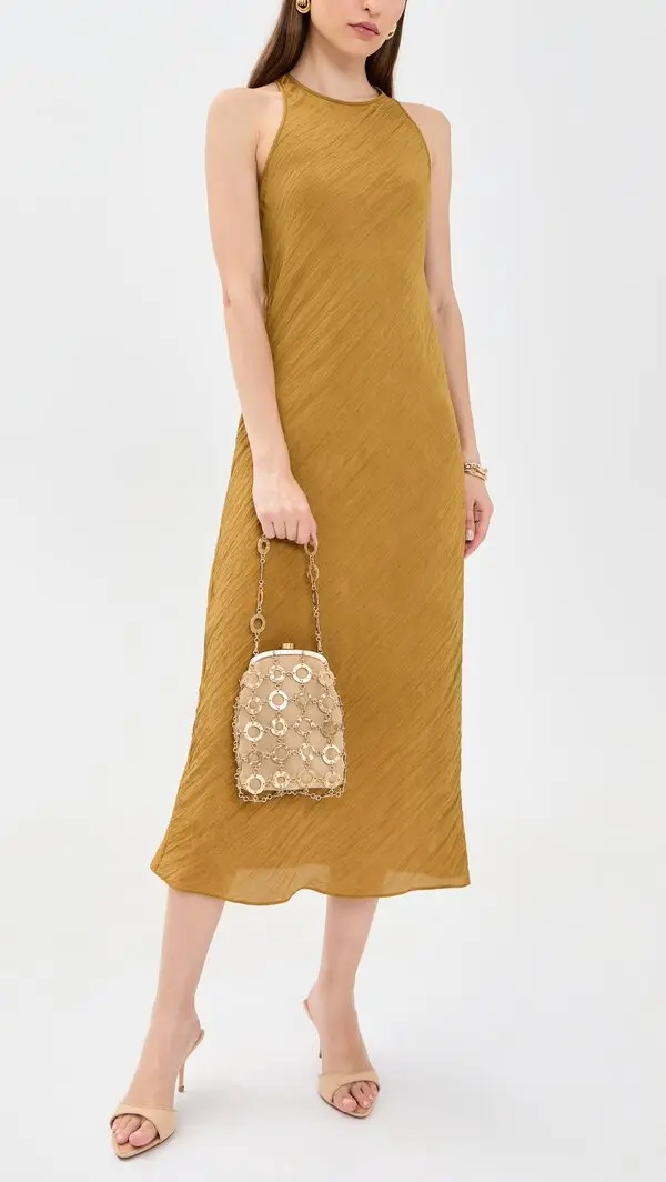 Cult Gaia Brielle Wristlet With Gold-tone Chainmail Overlay