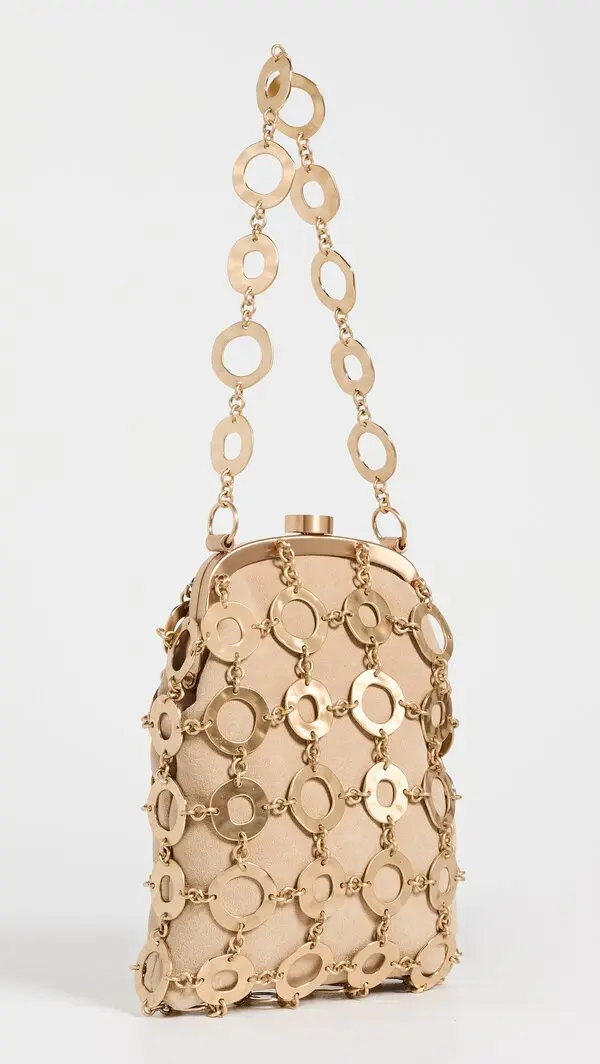 Cult Gaia Brielle Wristlet With Gold-tone Chainmail Overlay