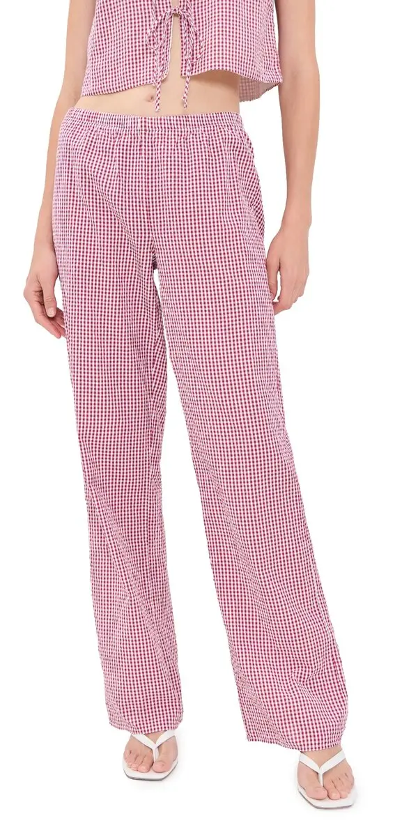 FAVORITE DAUGHTER The Everything Pants - Raspberry/white