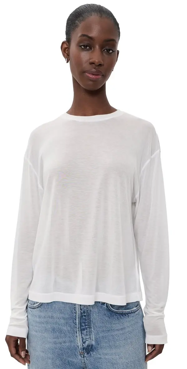 AGOLDE Sasha Long Sleeve Tee - Gesso