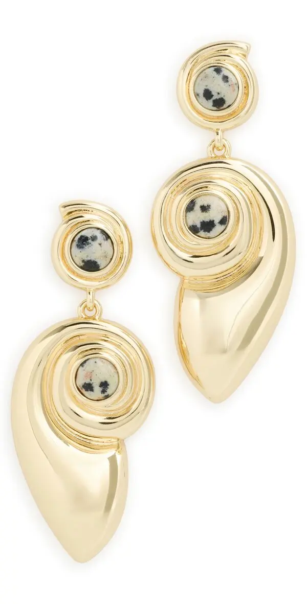 LUV AJ The Palma Shell Statement Earrings - Gold