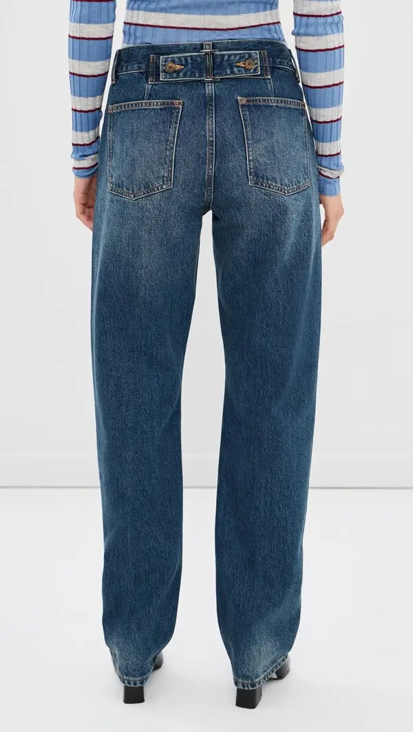 Brandon Maxwell The Beau Classic Buckle Jeans