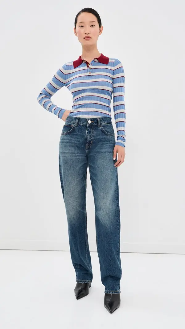 Brandon Maxwell The Beau Classic Buckle Jeans