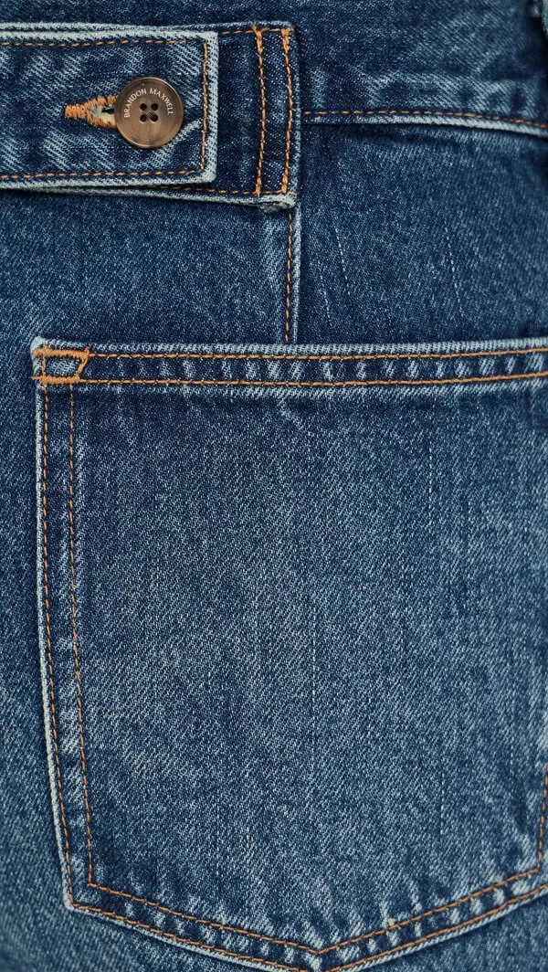 Brandon Maxwell The Beau Classic Buckle Jeans