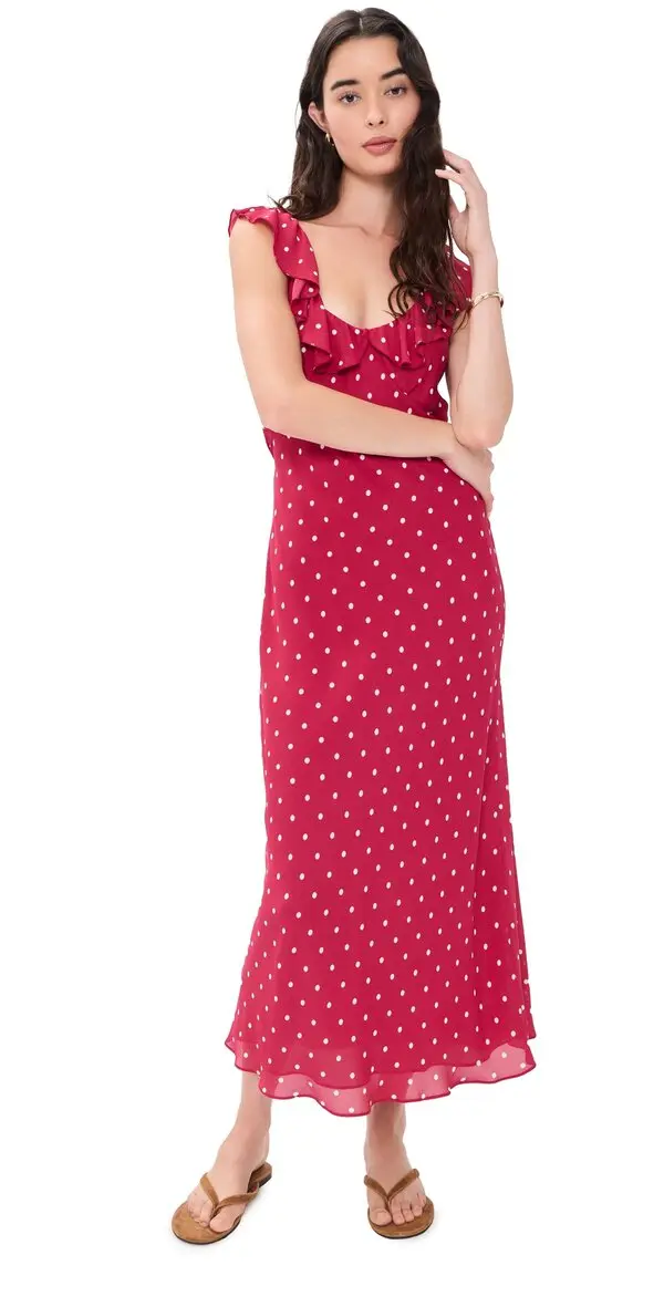 FAVORITE DAUGHTER The Blossom Dress - Raspberry/ivory
