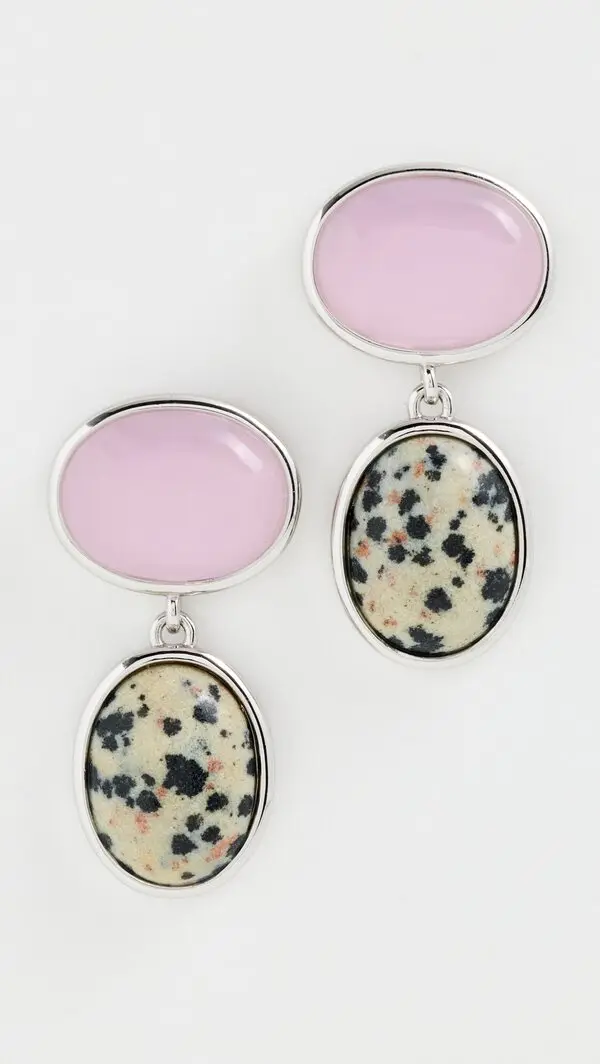 LUV AJ The Rose Quartz Palma Stud Earrings