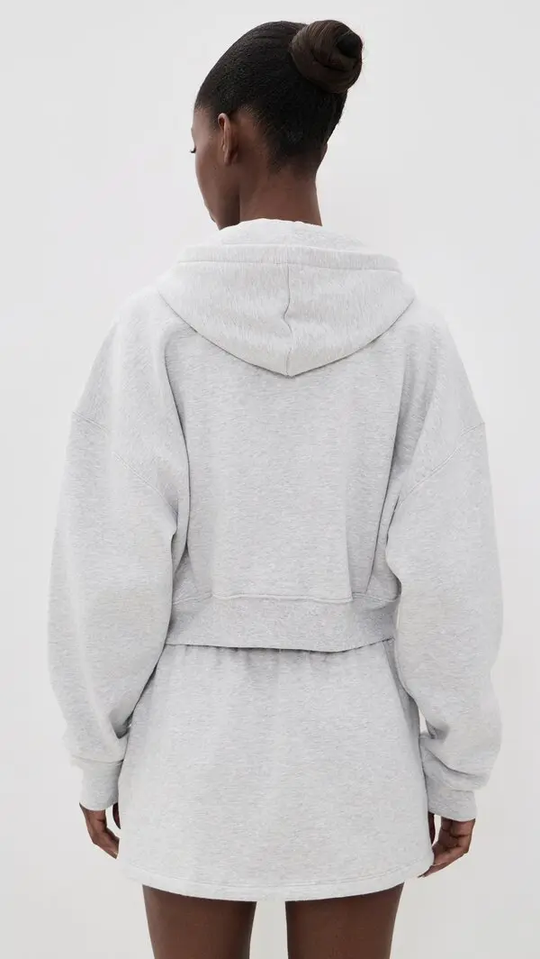Good American Zip Up Hoodie With Dropped Shoulders