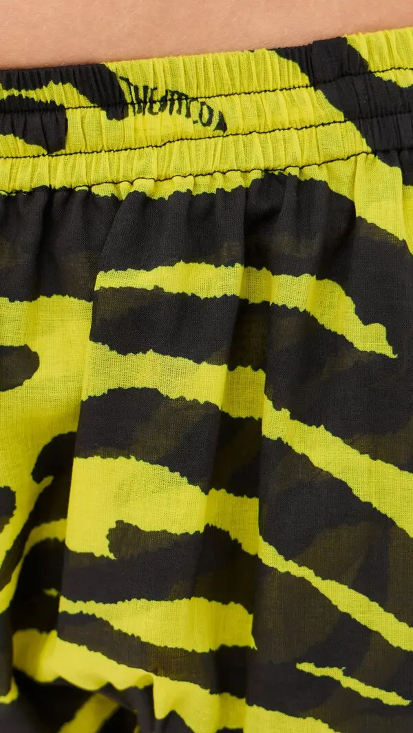 Attico Black And Yellow Shorts