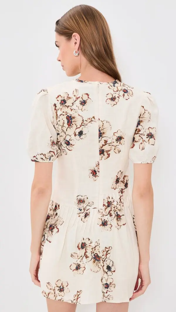 SIR. Freja Puff Sleeve Linen Mini Dress