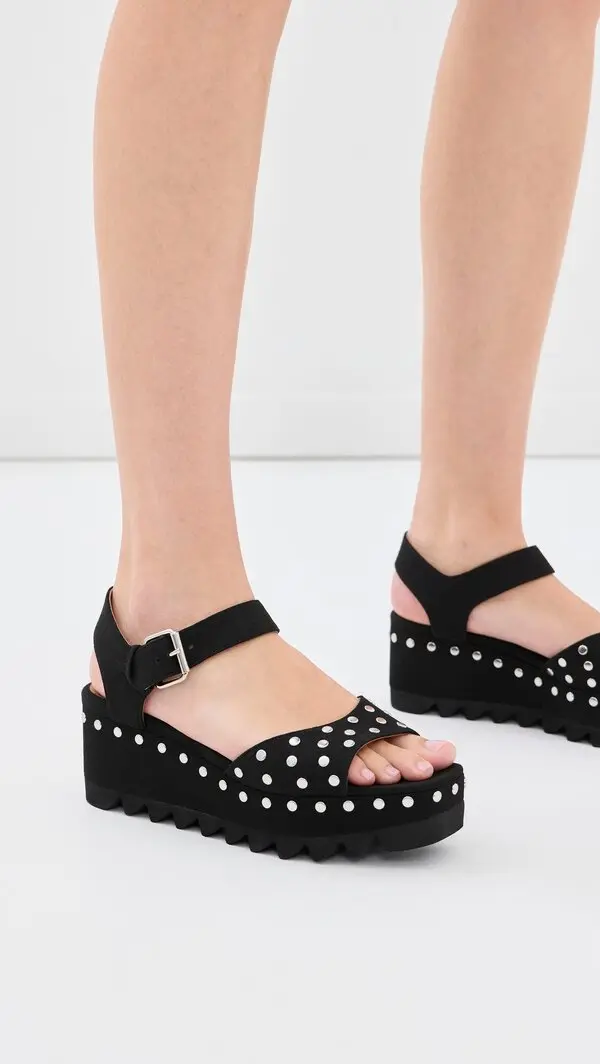 Stella McCartney Elyse Alter Suede Sandals With Studs