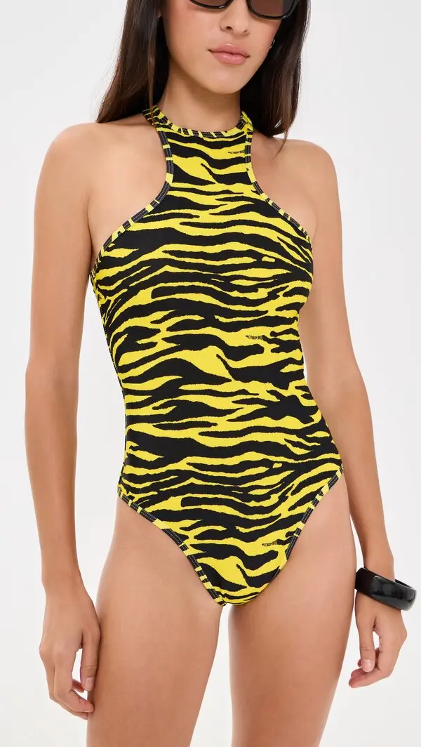 Attico Zebra-piece Swim Suit