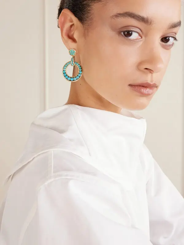 Ileana Makri 18k Gold Diamond And Drop Earrings