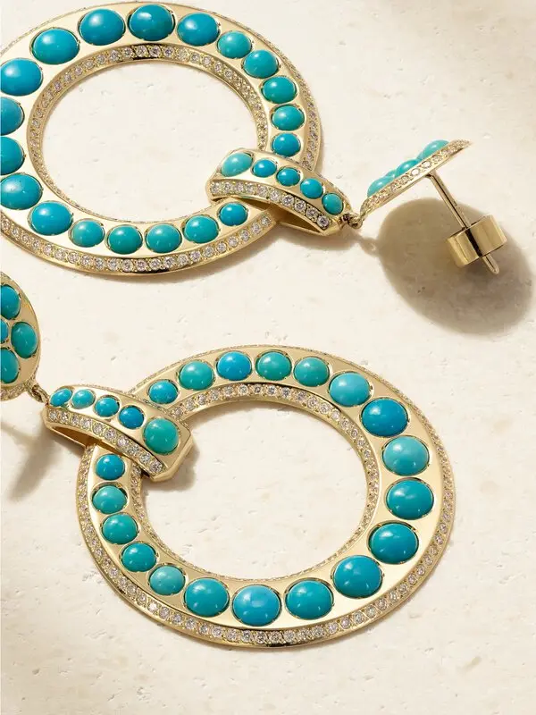 Ileana Makri 18k Gold Diamond And Drop Earrings