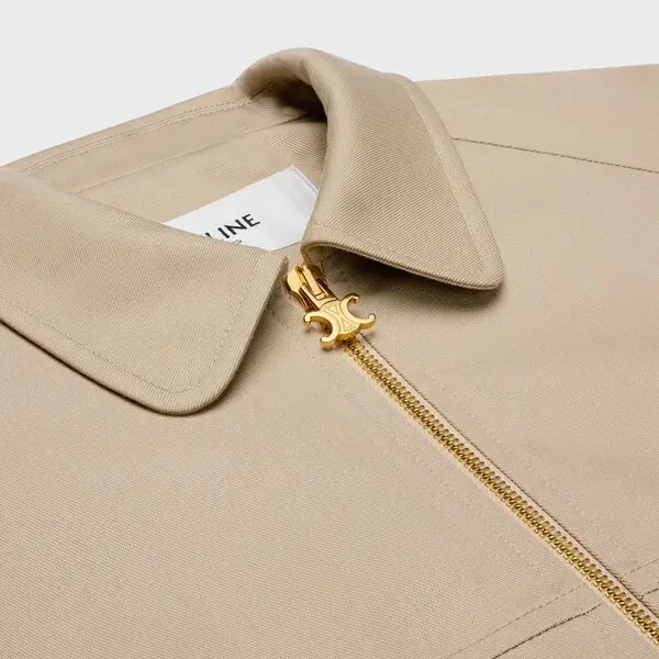 Celine Triomphe Blouson Jacket In Cotton Gabardine