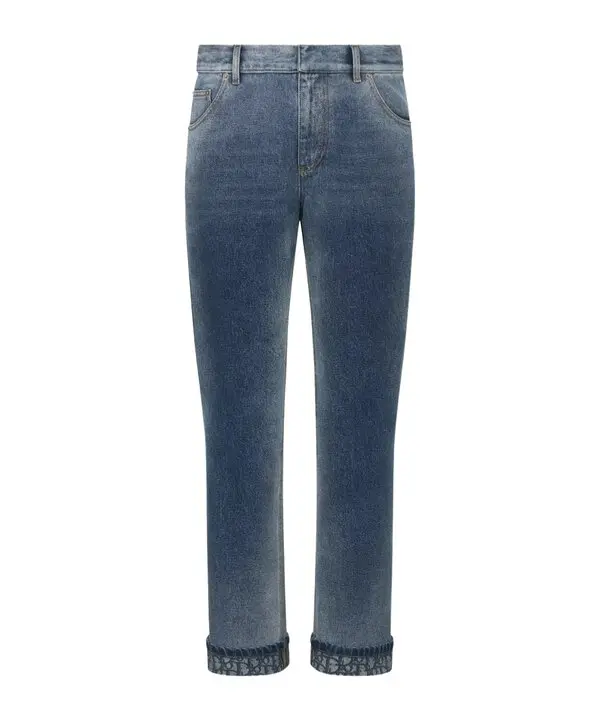 Dior Logo Patch Flared Jeans - Blue