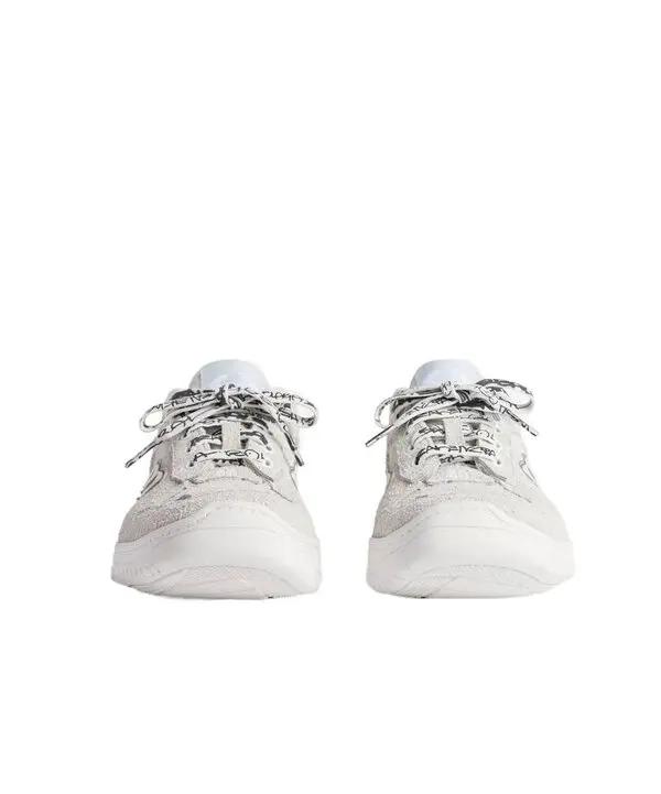 Balenciaga Hamptons Suede Sneaker In Off White/black