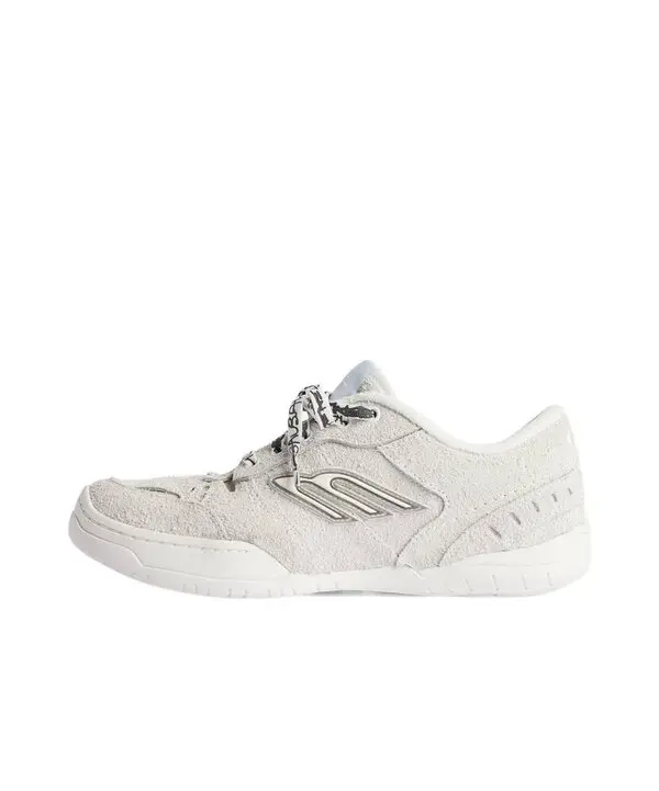 Balenciaga Hamptons Suede Sneaker In Off White/black