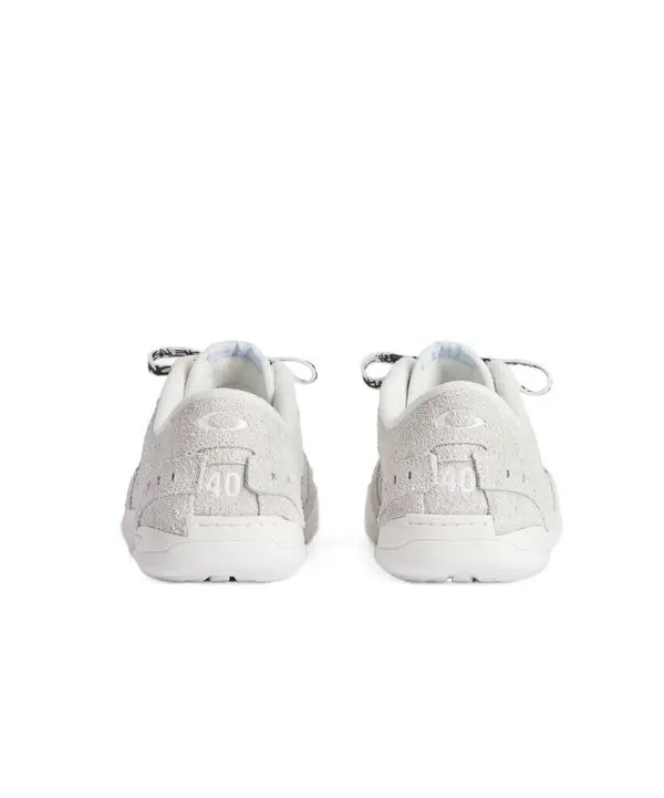 Balenciaga Hamptons Suede Sneaker In Off White/black