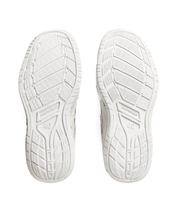 Balenciaga Hamptons Suede Sneaker In Off White/black