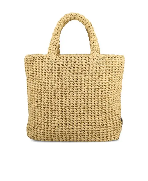 Prada Crochet Logo Handbag - Neutral