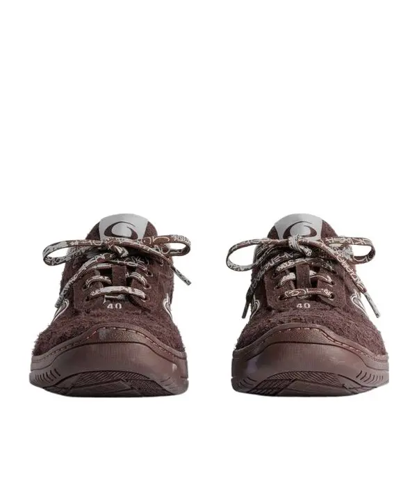 Balenciaga Hamptons Suede Sneakers - Dark Brown/gray