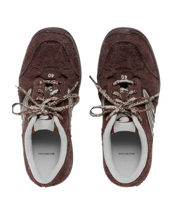 Balenciaga Hamptons Suede Sneakers - Dark Brown/gray