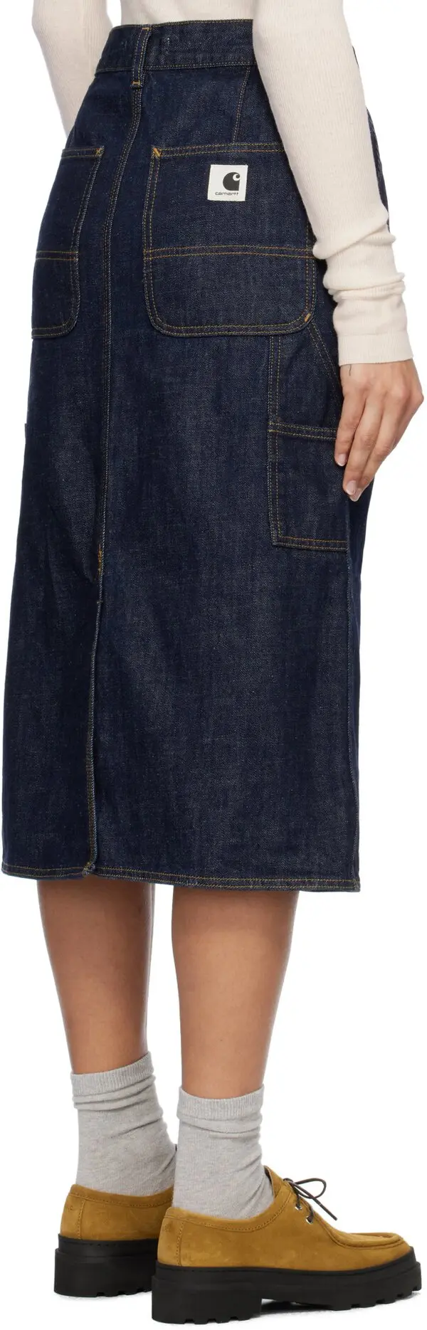 Carhartt Work In Progress Single Knee Denim Skirt - Blue