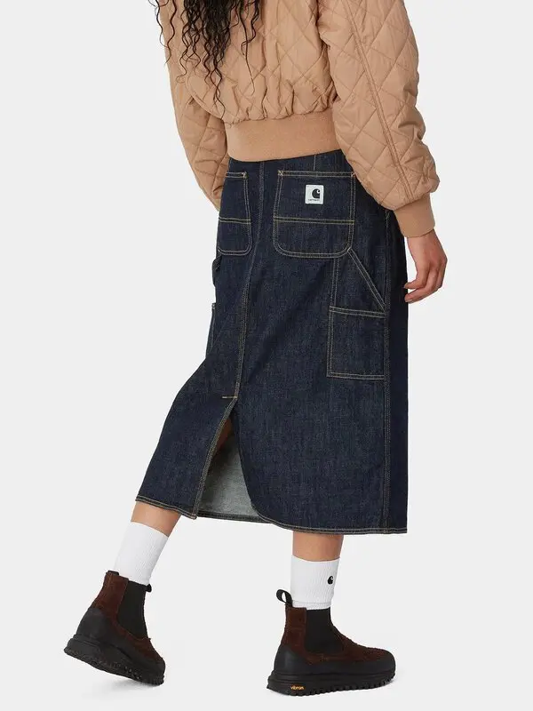 Carhartt Work In Progress Single Knee Denim Skirt - Blue