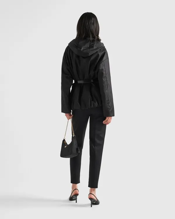 Prada Re-nylon Belted Hooded Jacket