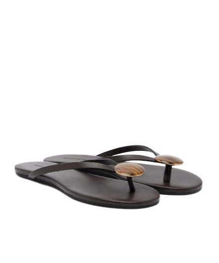 Christopher Esber Aura Quartz Leather Thong Sandals - Brown