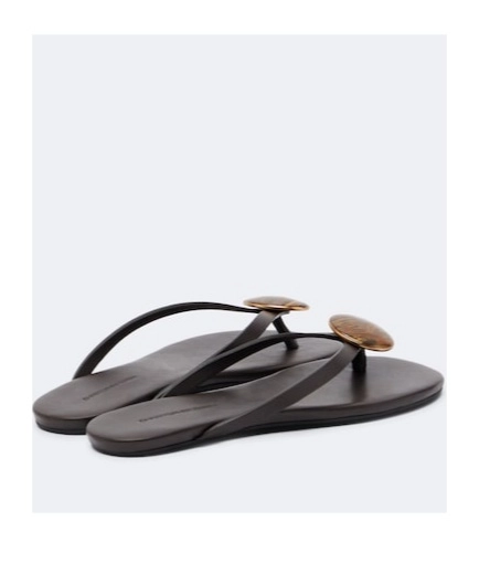 Christopher Esber Aura Quartz Embellished Leather Thong Sandals