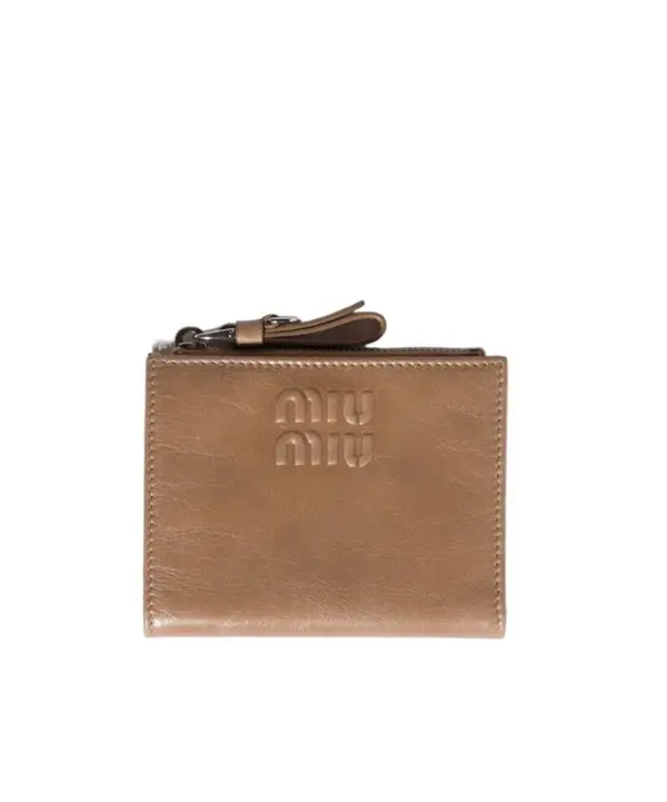 Miu Miu Small Leather Wallet - Cameo