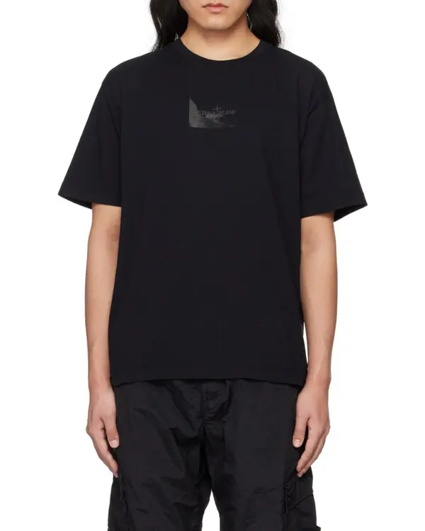 Stone Island Logo Printed Crewneck T-shirt